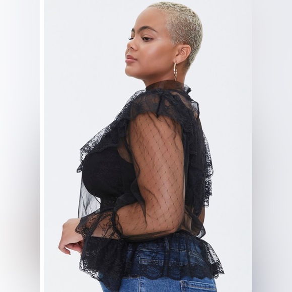 Forever 21 | Tops | Plus Size Sheer Lacetrim Top | Poshmark